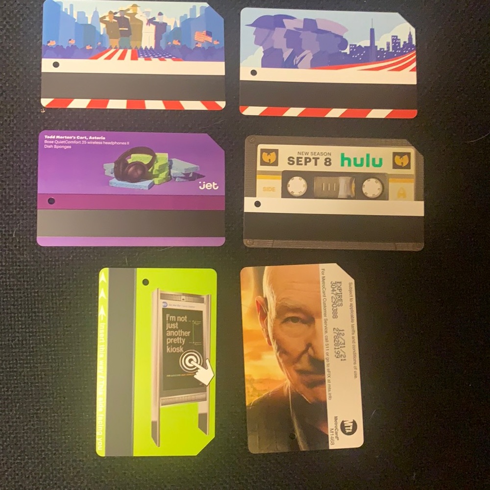 6 Rare Collectible Metrocards Nyc - Gem